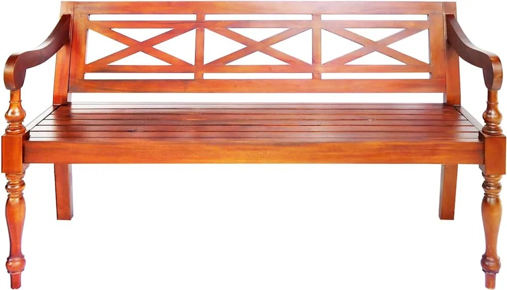 Lavice Batavia 123 cm masivní mahagon tmavě hnědá 337079