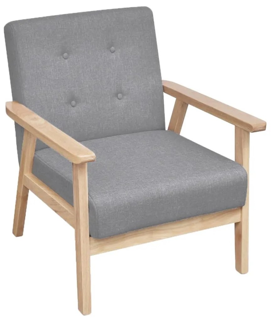 Křeslo světle šedé textil 242225