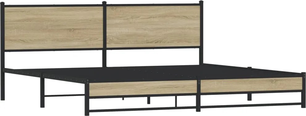 Kovový rám postele bez matrace dub sonoma 193 x 203 cm 3301397
