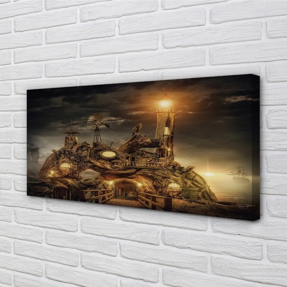 Obrazy na plátně Lucerna mraky plavidel 120x60 cm