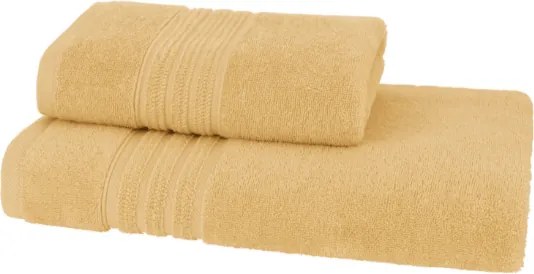 Dárková sada ručník a osuška ARIA - Žlutá, Soft Cotton