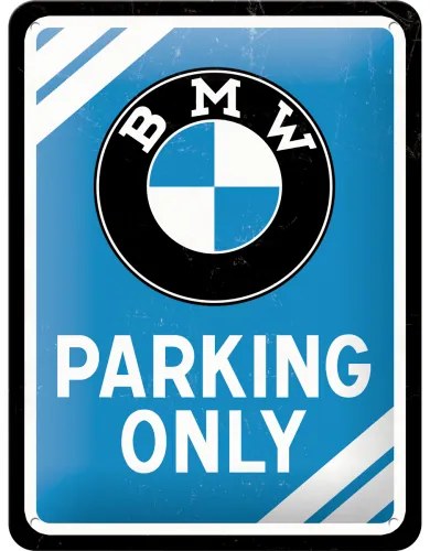 Postershop Plechová cedule - BMW Parking Only (modrá) 20x15 cm