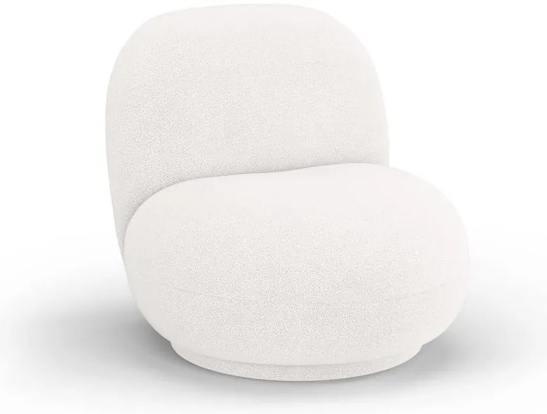 Bílé křeslo z textilie bouclé Chuck – Micadoni Home