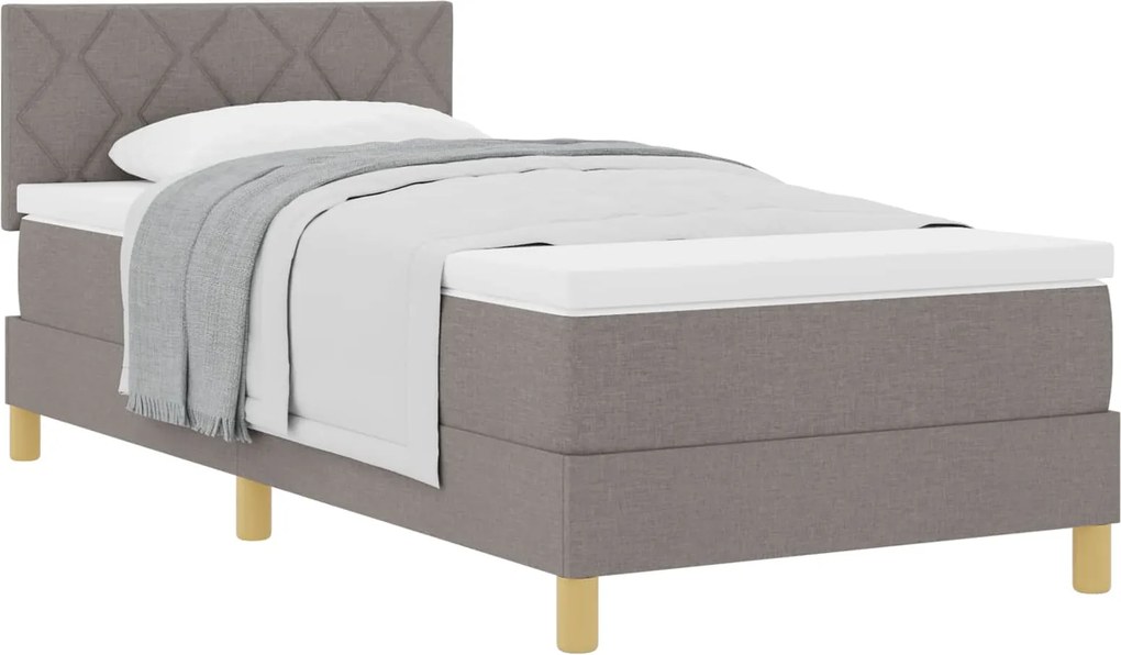 Postel s boxspringem s polštářem Taupe 90 x 200 cm textil 3338969