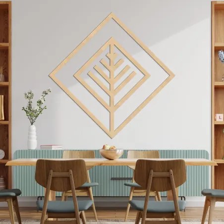 Geometrická dřevěná dekorace na zeď - Moderní design | SENTOP HDF0397-B