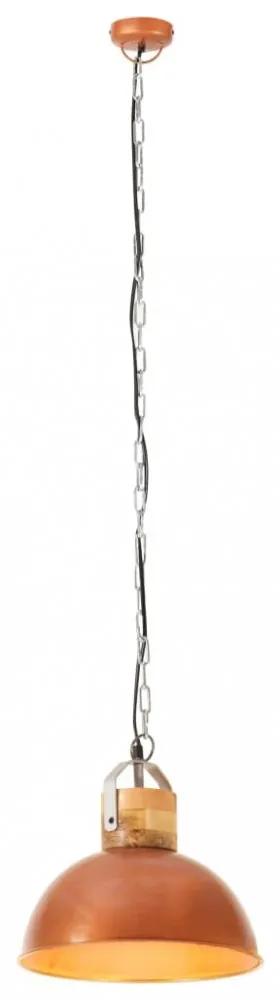 Závěsná lampa 32 cm kov / mangovník Dekorhome Bílá