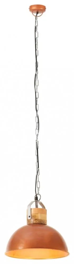Závěsná lampa 32 cm kov / mangovník Dekorhome Černá