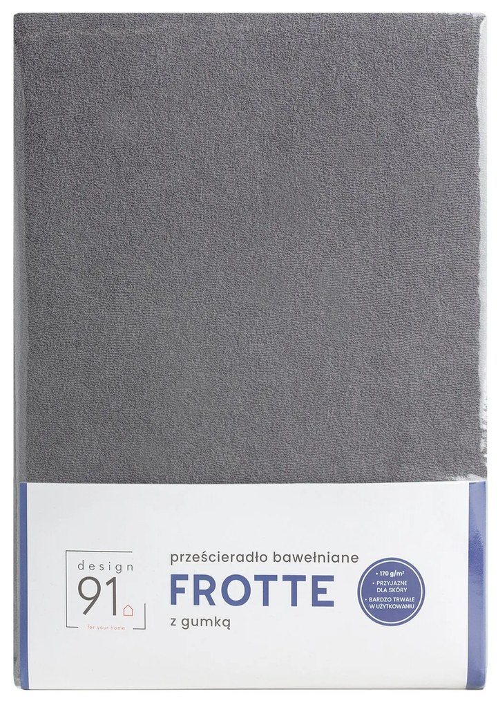 ELASTICKÉ FROTÉ PROSTĚRADLO S GUMOU 200X220 CM, VÝŠKA 20 CM STŘÍBRNÁ