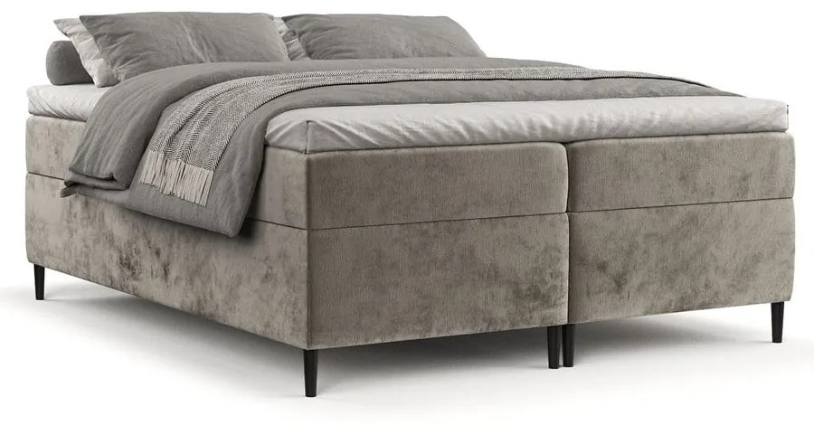 Světle hnědá boxspring postel s úložným prostorem 140x200 cm Araya – Maison de Rêve