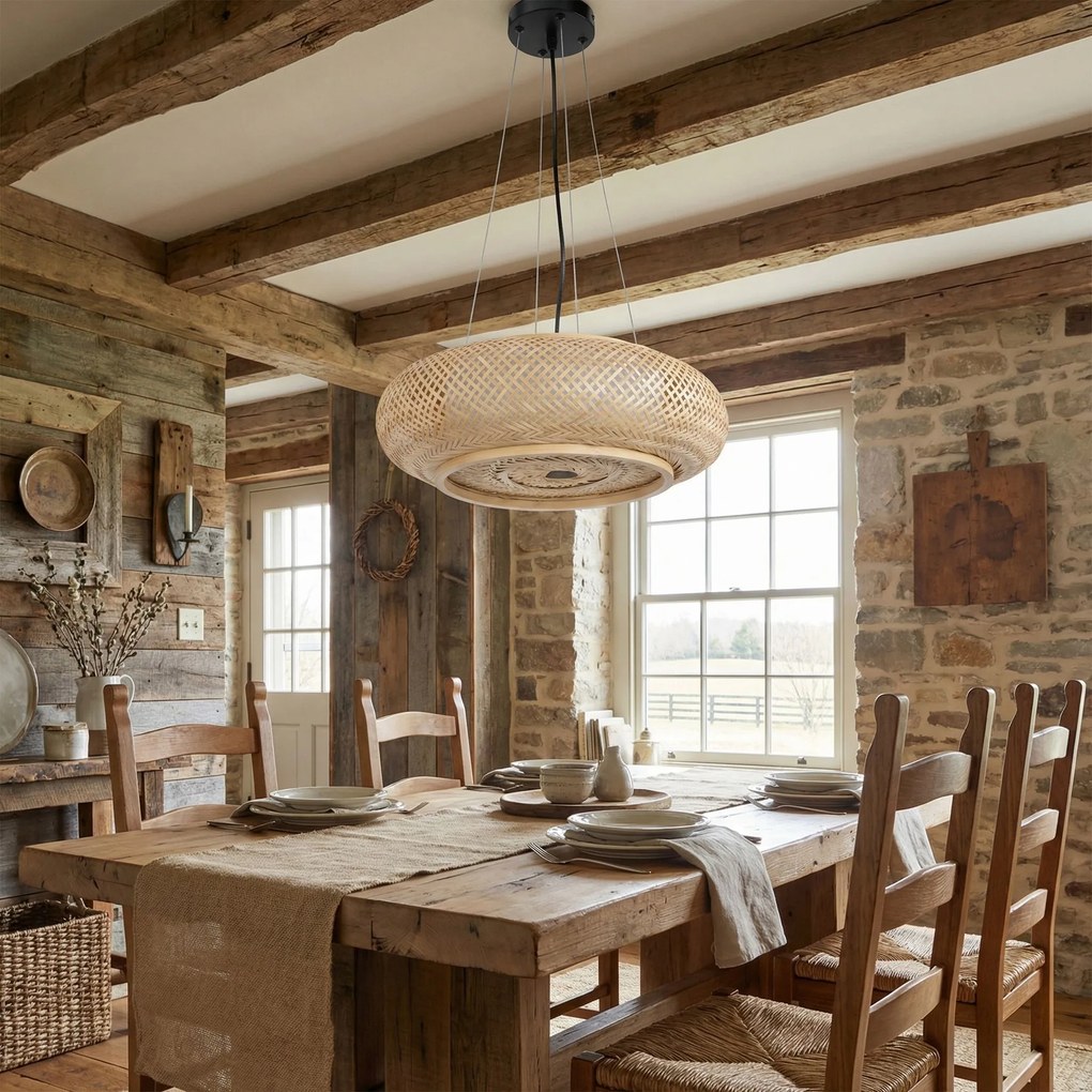 Toolight BOHO, závěsné stropní svítidlo 60cm, 3xE27, APP1910-3CP, přírodní hnědá-černá, OSW-66058