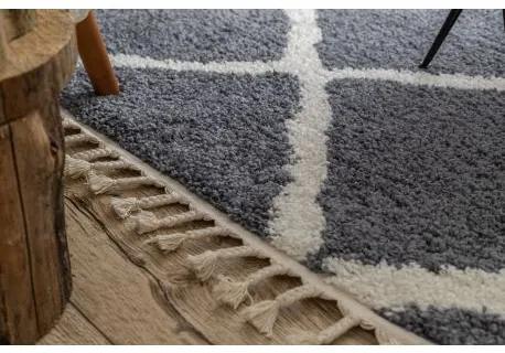 Dywany Luszczow Kusový koberec BERBER CROSS B5950, šedo bílý Rozměr koberce: 80 x 200 cm
