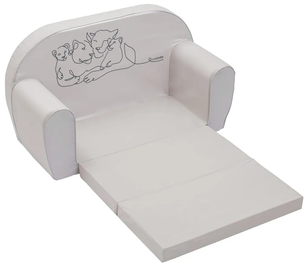 Dětská rozkládací pohovka New Baby Lion Family light grey