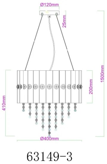 Globo 63149-3 - Lustr na lanku ELEOS 3xE27/40W/230V pr. 40 cm