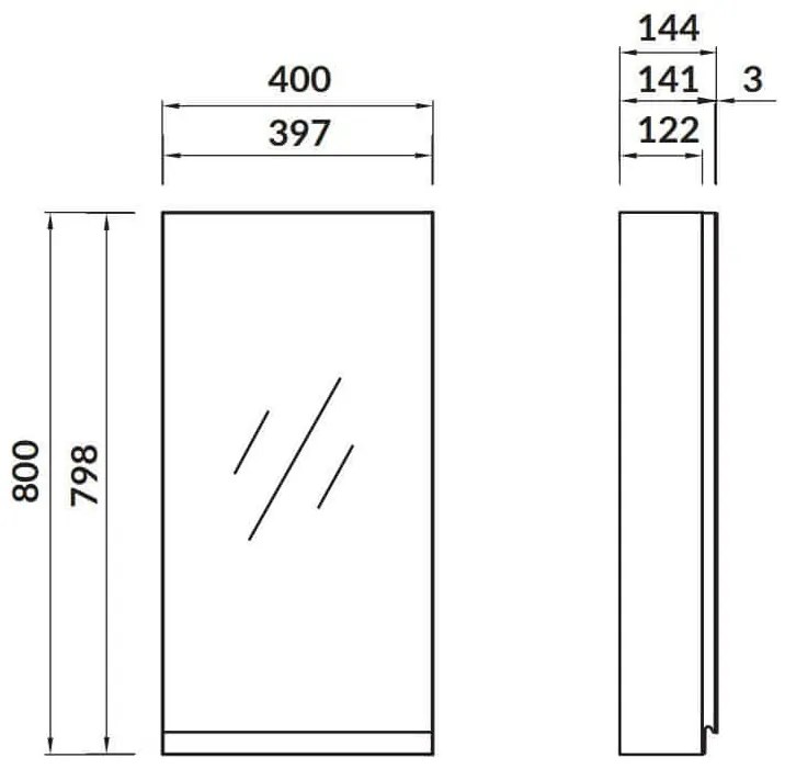 Cersanit Zrcadlová skříňka moduo 40 bílé dsm fsc mix 70% sgsch-coc-007574 (S590-032-DSM)