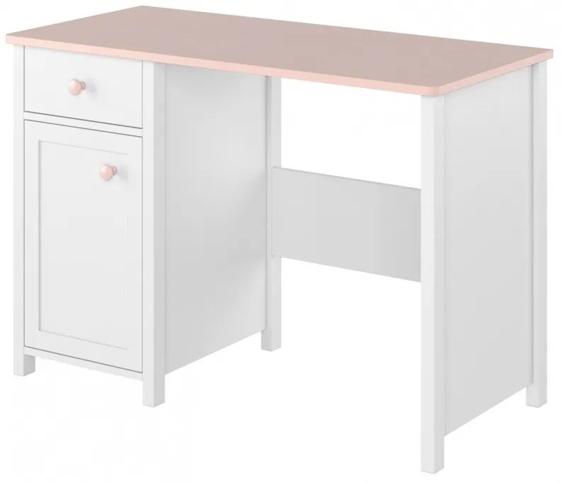 Hector Psací stůl Lunna 110 cm bílý/růžový