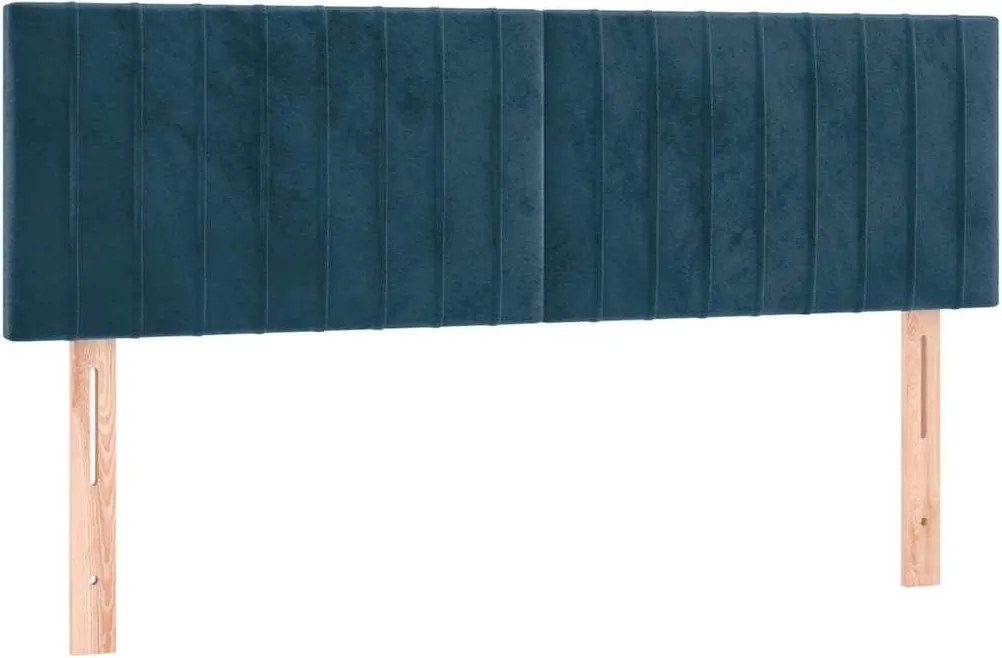 Box spring postel s matrací a LED tmavě modrá 140x190 cm samet 3134523