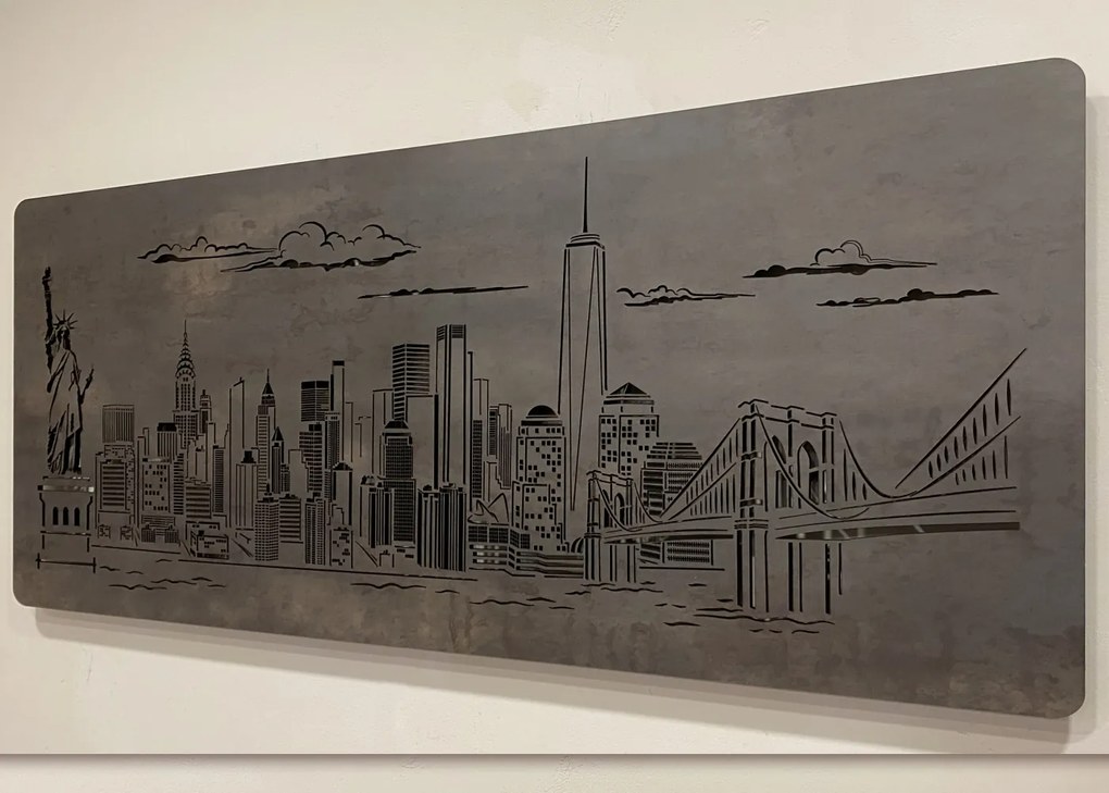 Li-Go "New York" světelný obraz s baterií 120x50cm varianta: ovládání na obraze včetně dálkového ovladače, provedení: dub