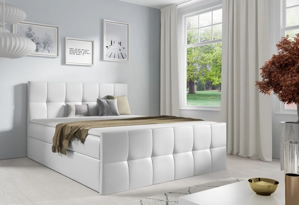 Čalouněná postel boxspring CHARLOTTE + topper, 120x200, madryt 920