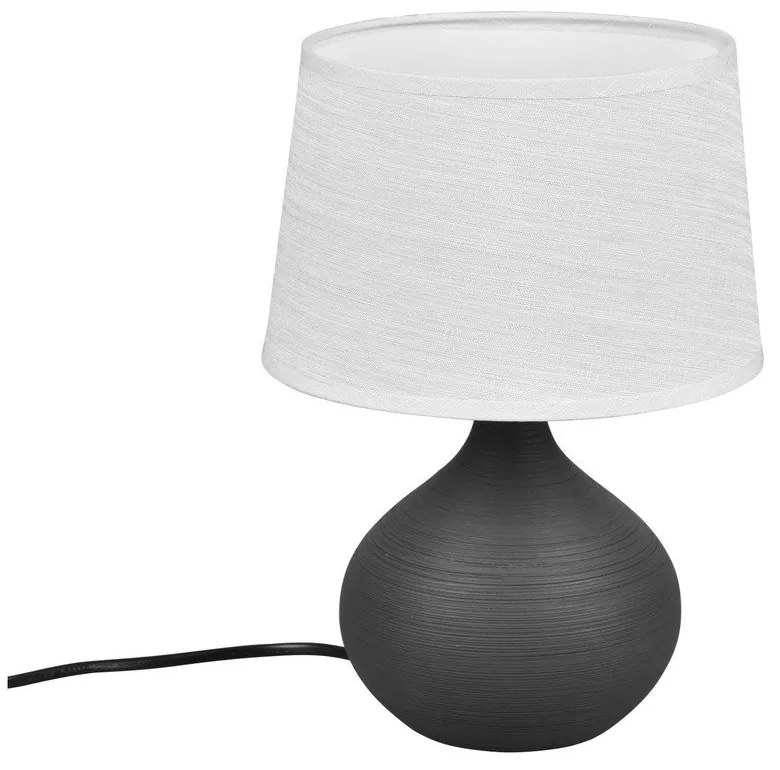 Tmavě hnědá stolní lampa z keramiky a tkaniny Reality Martin, výška 29 cm