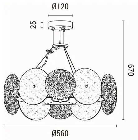 Lustr na lanku GLOW 6xE14/40W/230V