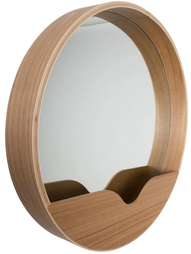 OnaDnes -20% Dřevěné závěsné zrcadlo ZUIVER ROUND WALL 40 cm
