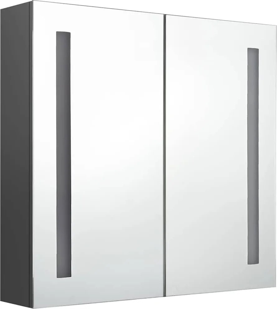 LED koupelnová skříňka se zrcadlem šedá 62 x 14 x 60 cm 326520
