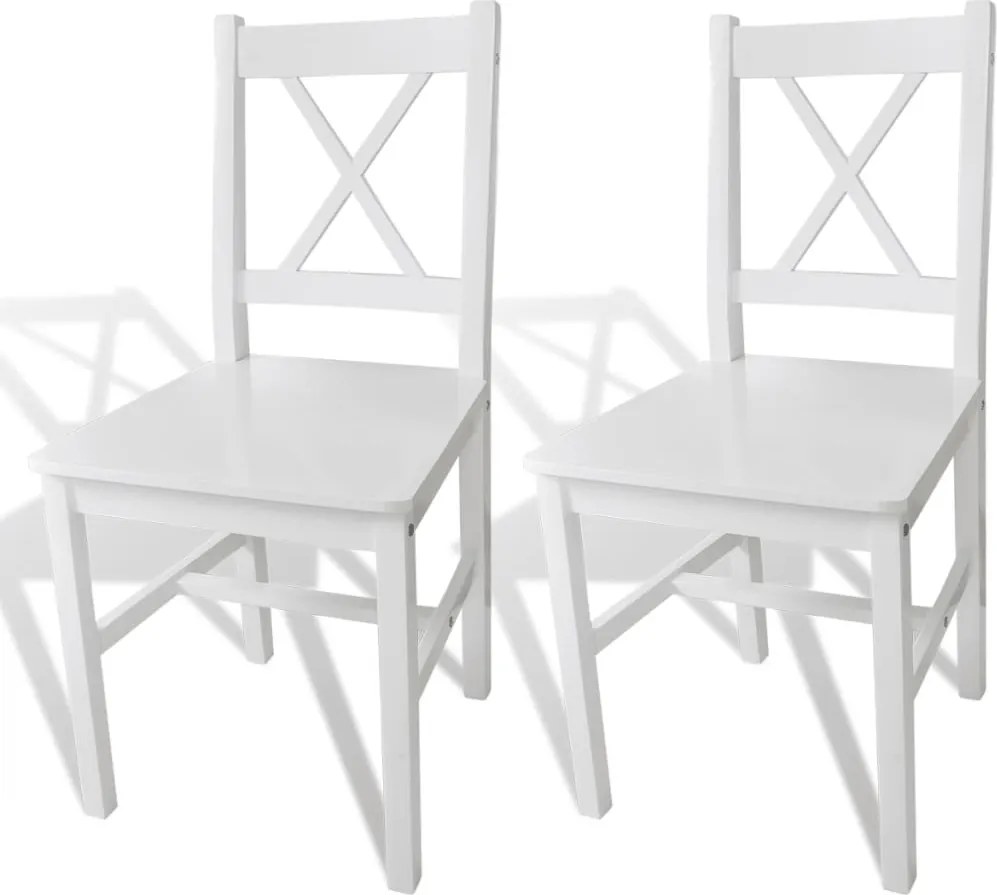 vidaXL Jídelní židle 2 ks borové dřevo [241516] Barva: Bílá a béžová