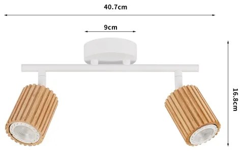 Brilagi - Bodové svítidlo MODERN WOOD 2xGU10/8W/230V dřevo/bílá