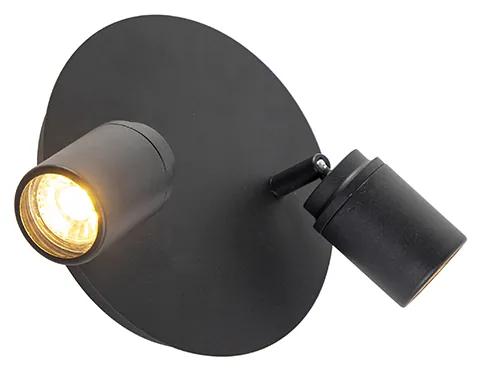 Moderní koupelnové bodové černé 2-světlo IP44 - Ducha