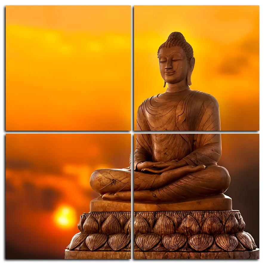 Obraz na plátně - Buddha a západ slunce - čtverec 359D (60x60 cm)
