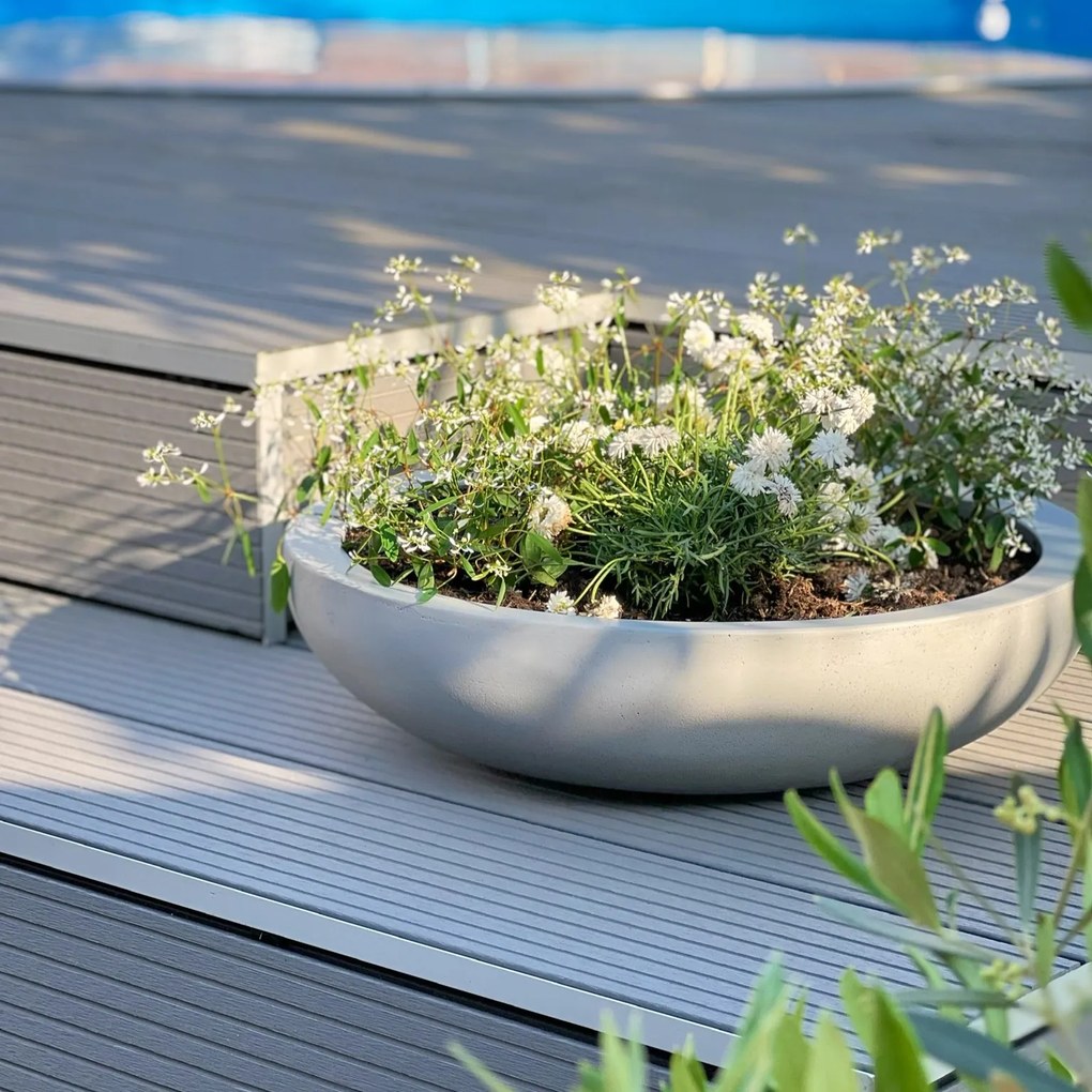 Okrasná miska PLANA, sklolaminát, Ø 44 cm x výška 11 cm, beton design