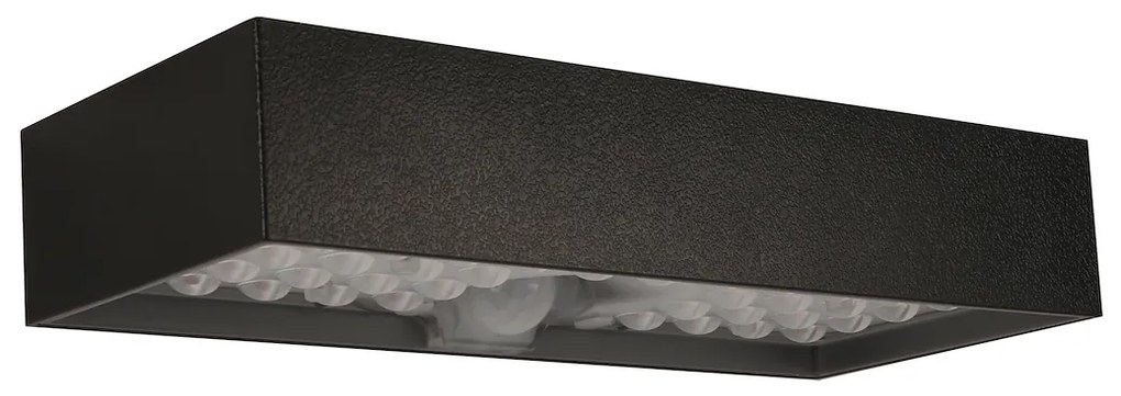 Exteriérové ​​solární nástěnné LED svítidlo Brick, 1x LED 6w, černá, pohybový senzor