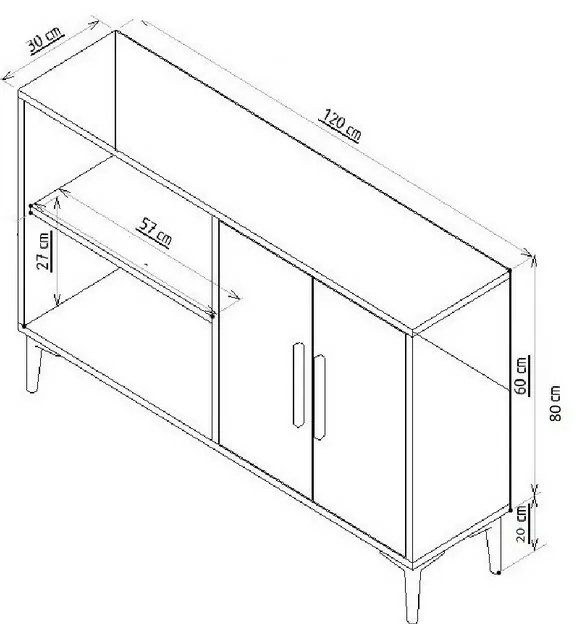 Skříňka Ahart White and Gold