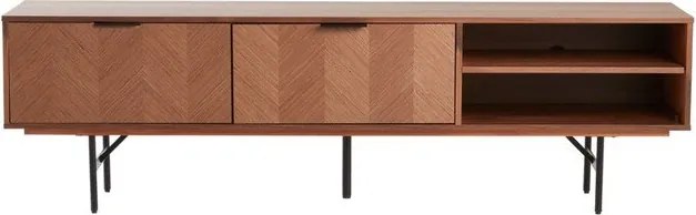 TV stolek v dekoru ořechu v tmavě přírodní barvě 180x51x40 cm Duvberg – Jotex