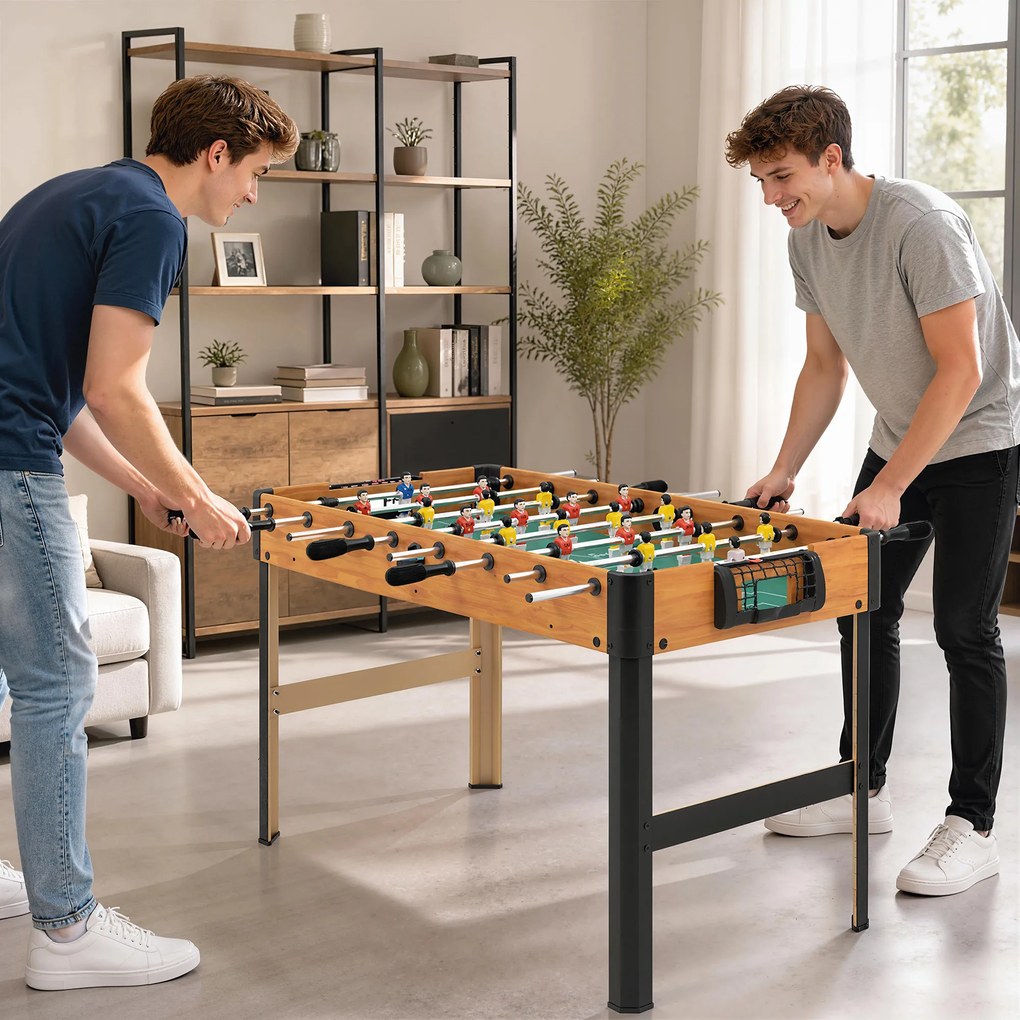 Stolní fotbálek, stolní fotbálek, 2 míčky, protiskluzové rukojeti, pro dospívající dospělé, výsledková tabule, MDF, kov, barevné provedení