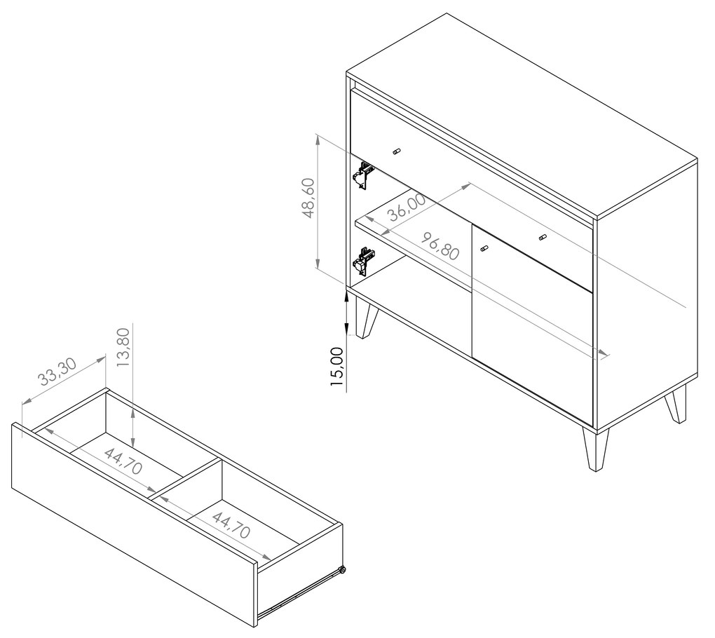 GiB Meble OVIEDO KOMODA K2D1SZ / OV K2D1SZ