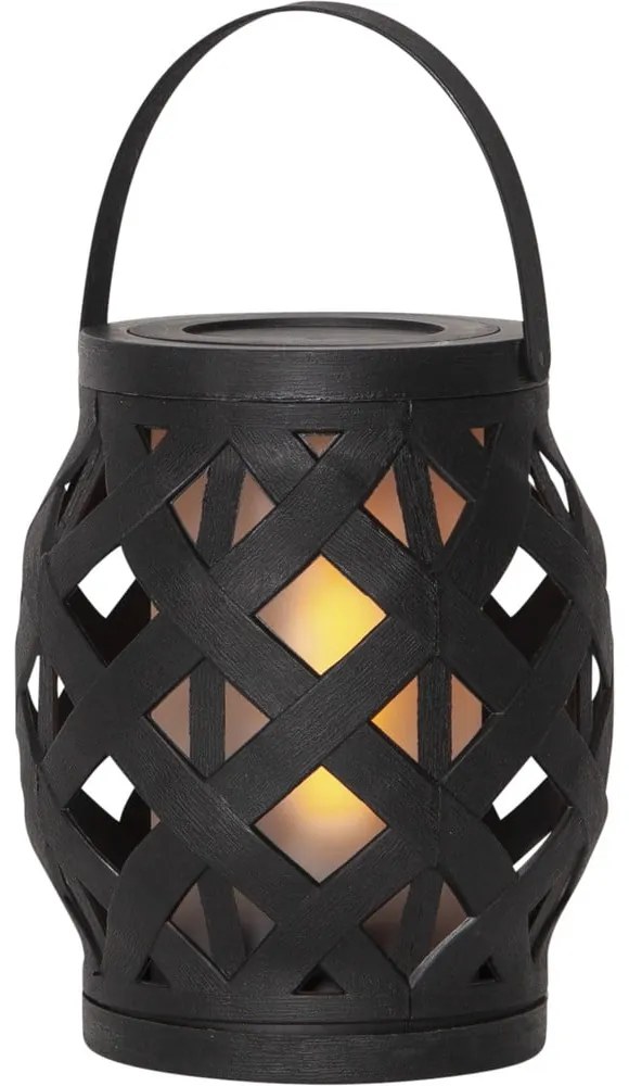 Černá lucerna Star Trading Flame Lantern, výška 16 cm