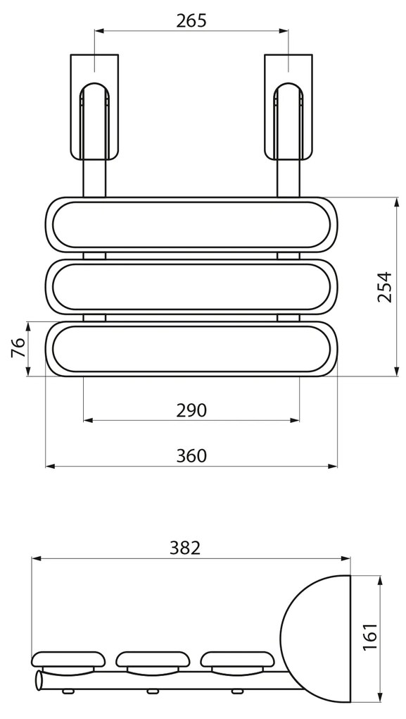 Ridder sedačka do sprchy 36 x 25 cm sklopná nosnost 130 kg bílá A140101 Koupelny Bernold