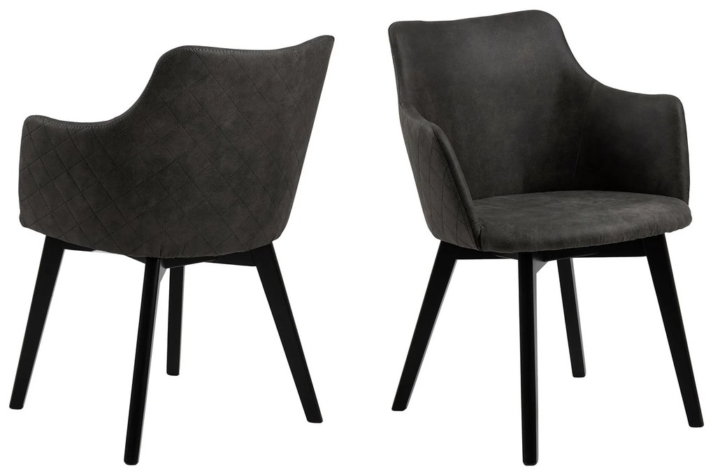 ACTONA Sada 2 ks − Židle s opěrkou Bella šedá 80 × 62 × 59 cm