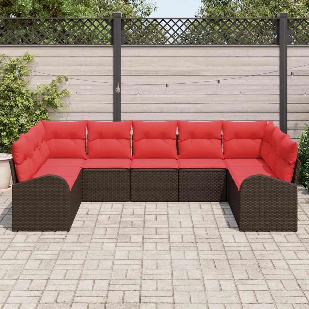 Set pohovek Hnědá [Syntetika]: Poly Ratan 3346204