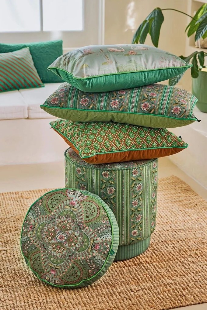 Pip Studio Puf Rosa Rani - zelený (Designový taburet)