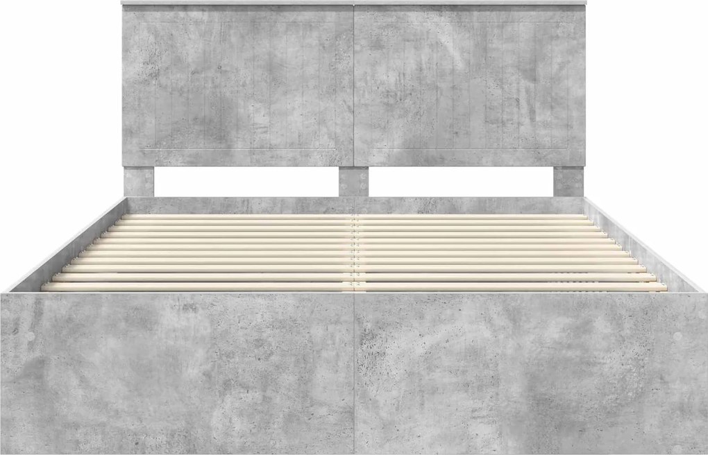 Rám postele Betonově šedá 150 x 200 cm Masivní borové dřevo 3410995