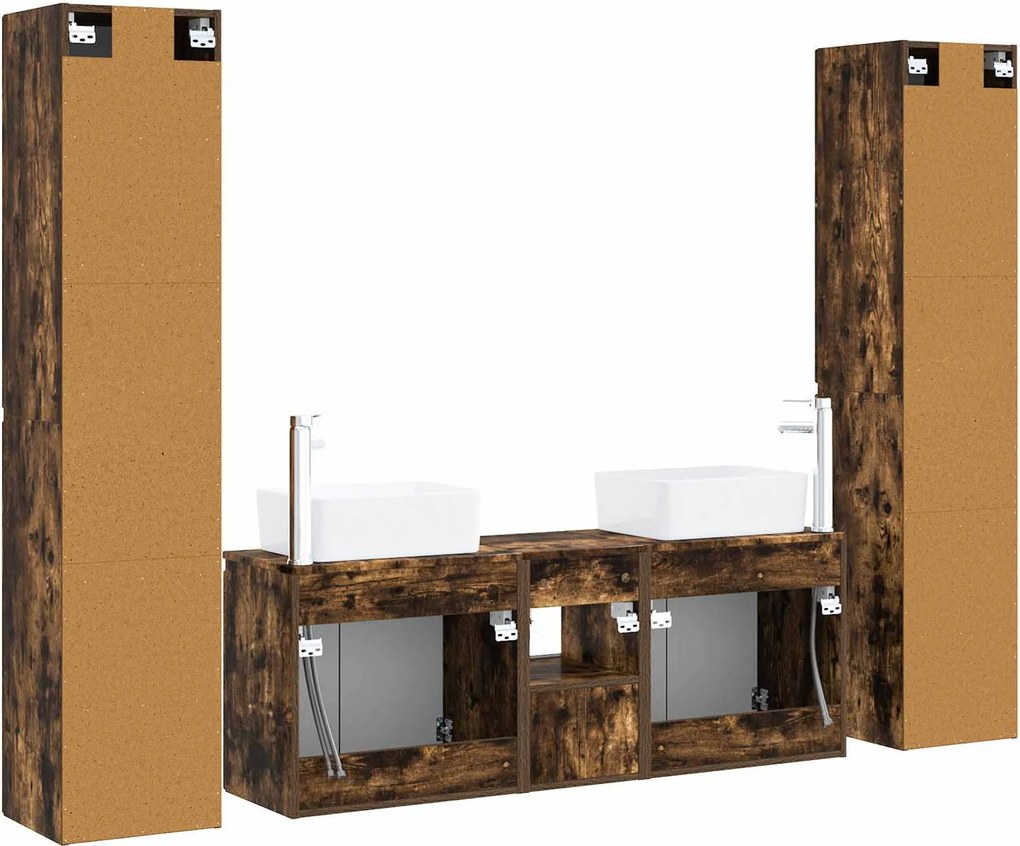 Sada koupelnového nábytku 5 ks Kouřový dub 33 x 34,5 x 160 cm 3406038