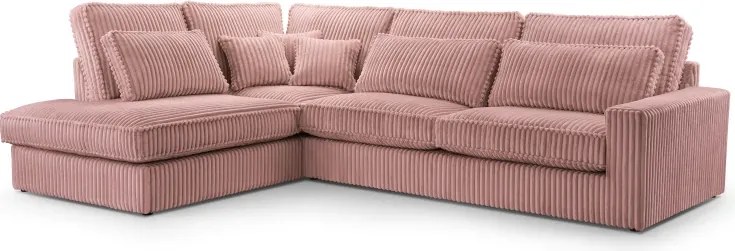 Rohová sedací souprava LINCOLN LUX, levá, růžová (Tilia 62)