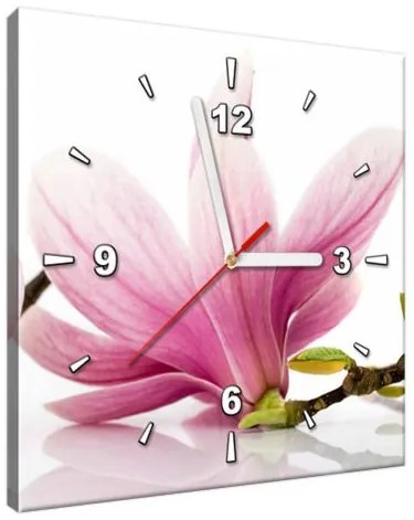 Tištěný obraz s hodinami Růžové magnólie 30x30cm ZP1179A_1AI