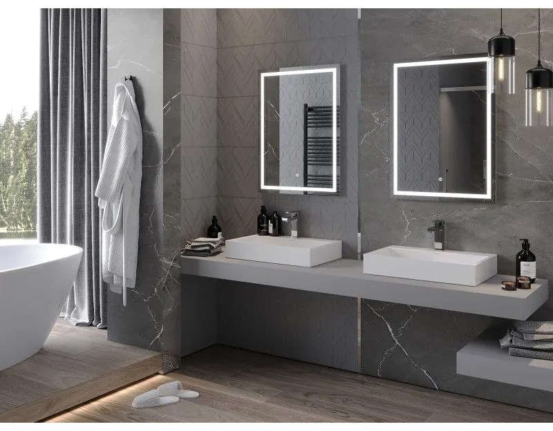Mexen Miko, LED koupelnové zrcadlo s podsvícením 60 x 80 cm, 6000K, ochrana proti zamlžování, 9819-060-080-611-00