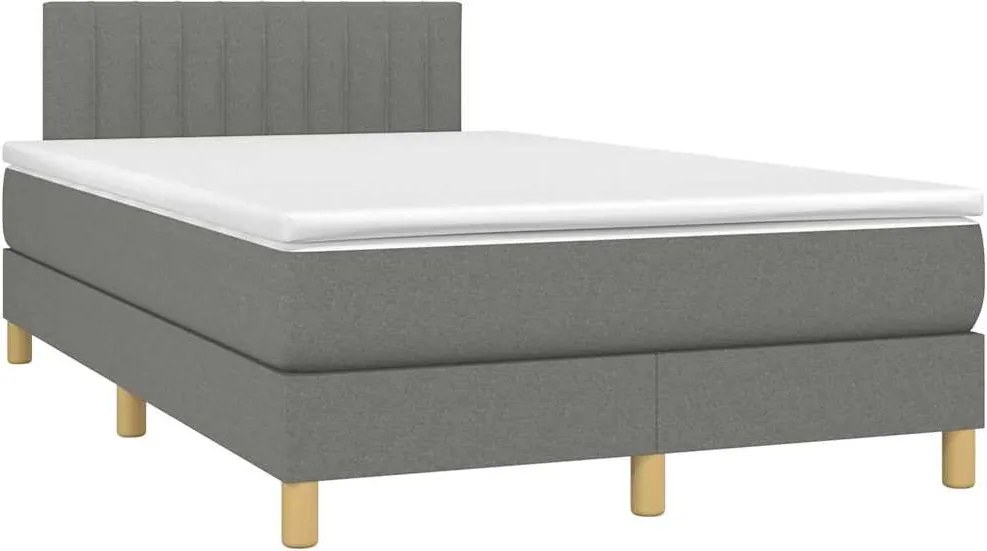 Box spring postel s matrací a LED tmavě šedá 120x190 cm textil 3270103