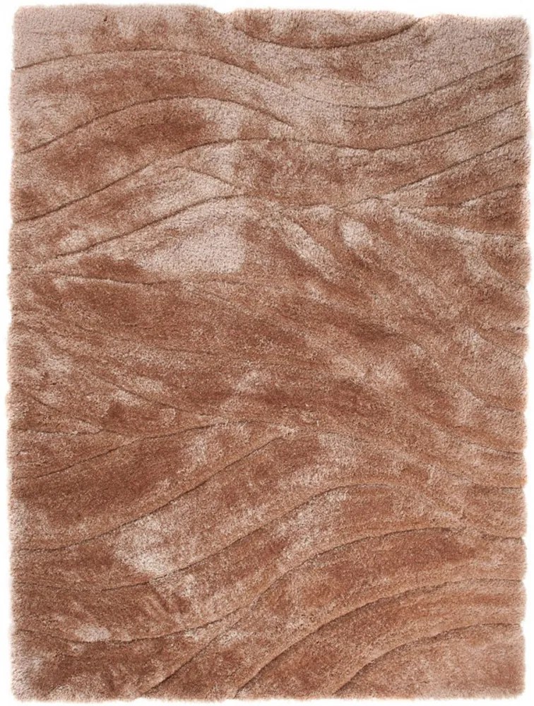 Luxusní kusový koberec Holy viskóza 3D hnědý, Velikosti 140x190cm