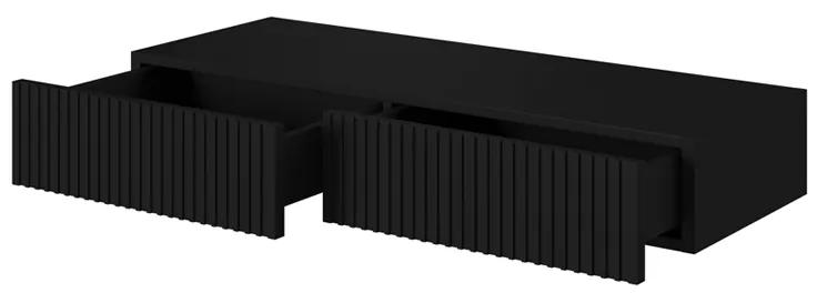 Závěsný psací stůl Nicole 100 cm se zásuvkami - černá / černý mat