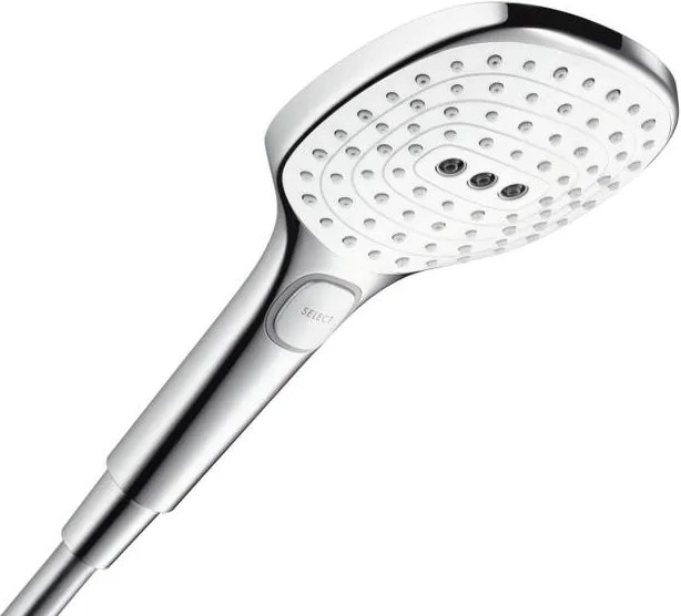 Hansgrohe Raindance Select E - Ruční sprcha 120, 3 proudy, EcoSmart 9 l/min, bílá/chrom 26521400